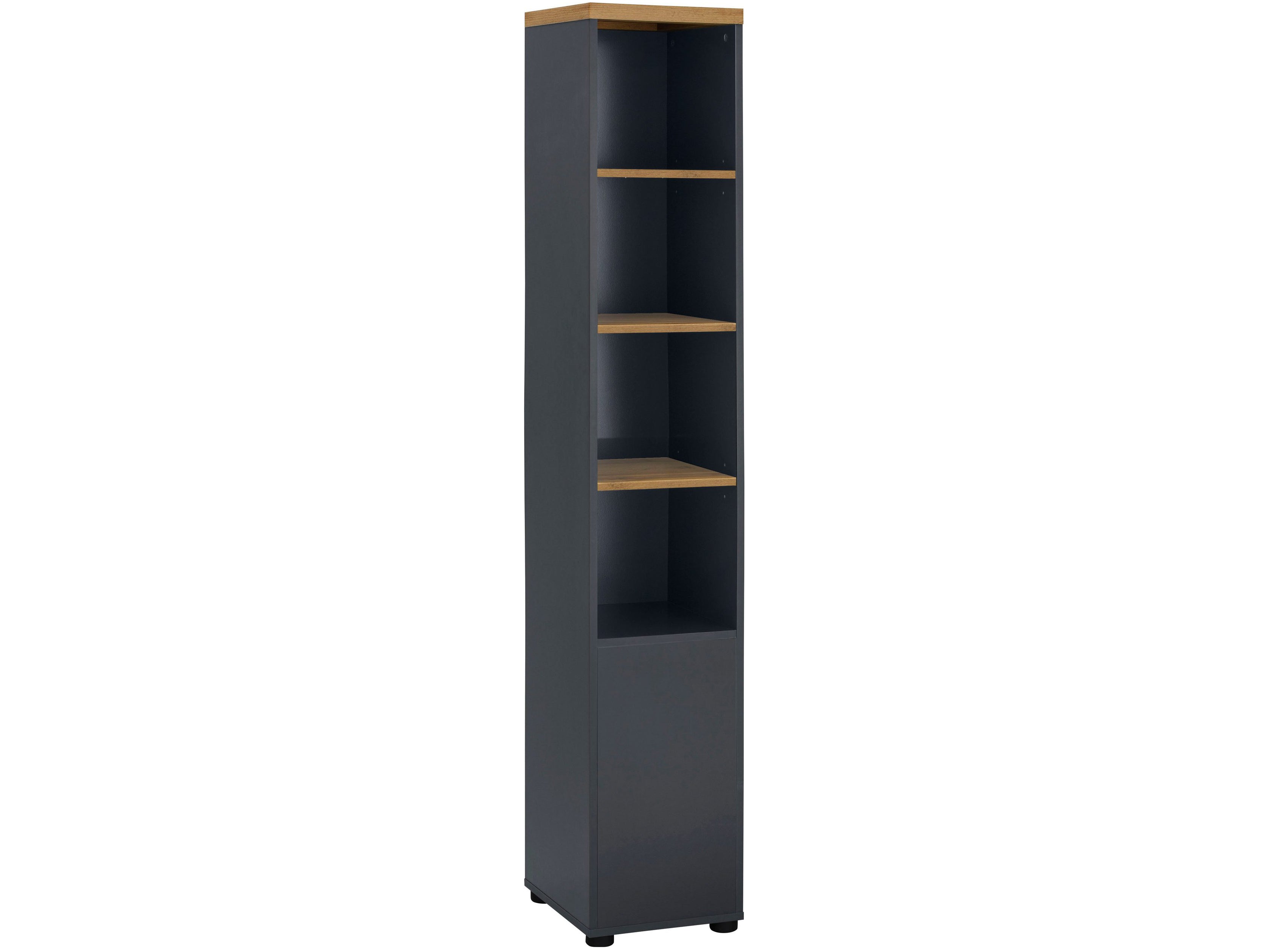 Skab 1 låge og 3 hylder i MDF hvid og antracit – COSY CASA